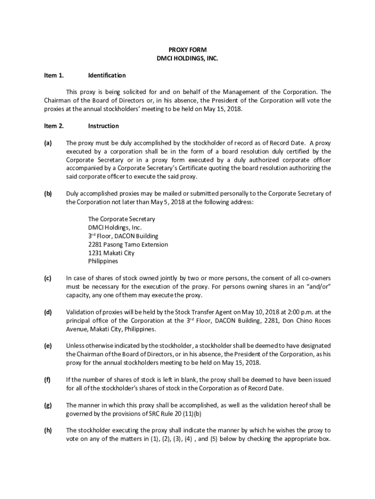 Fillable Online Proxy Form - Sample Template to Fill out - Word and ...