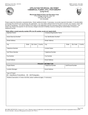 Fillable Online Application for Special Use Permit Long Form Fax Email ...