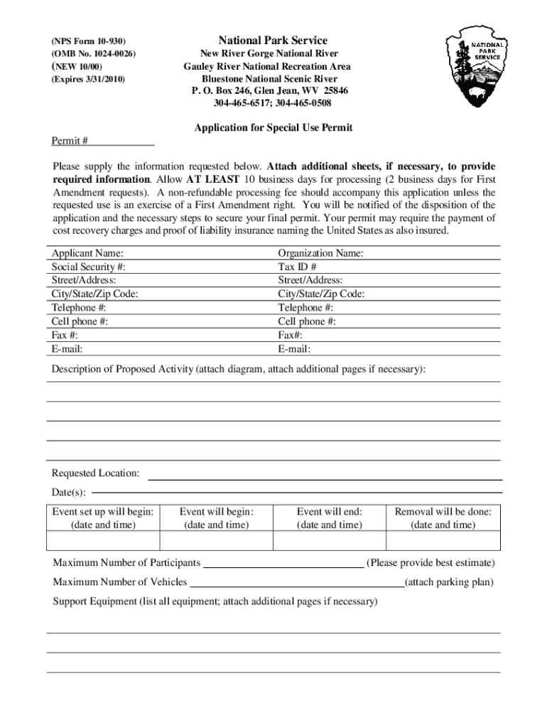 Fillable Online Permits - NPS.gov Homepage (U.S. National Park Service ...