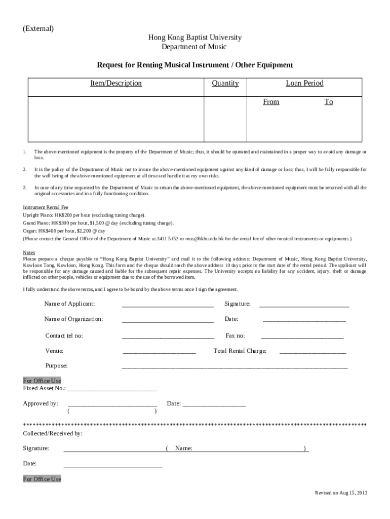 Request for Renting Musical Instrument / Other Equipment - mus hkbu edu ...