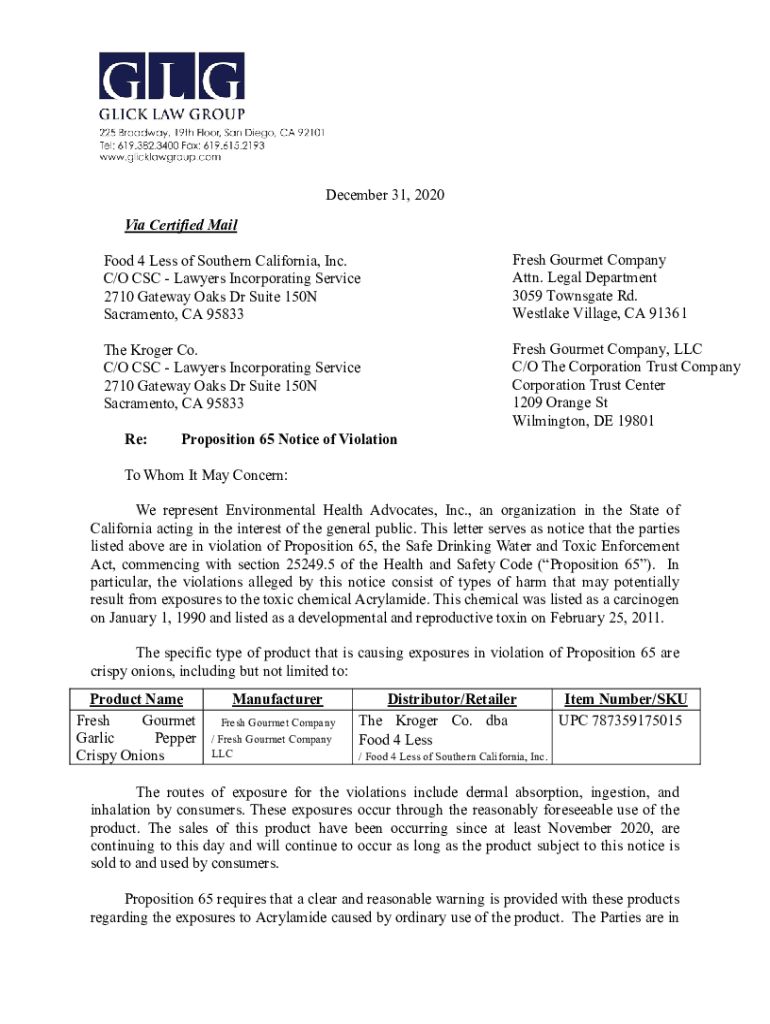 Fillable Online oag ca Processed Food Registration - California ...