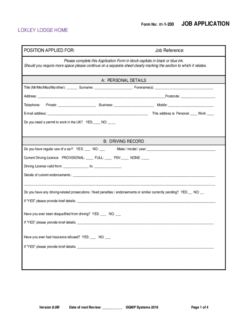 Fillable Online Form 1-200 - Job Application Form.doc Fax Email Print ...