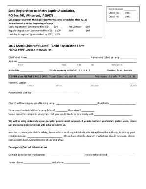 Fillable Online child registration form 2018.docx Fax Email Print ...