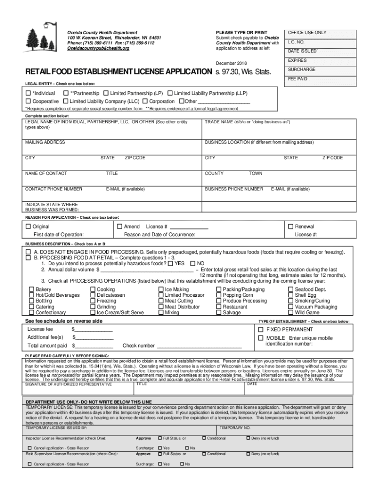 Fillable Online DATE ISSUED EXPIRES RETAIL FOOD ESTABLISHMENT LICENSE ...