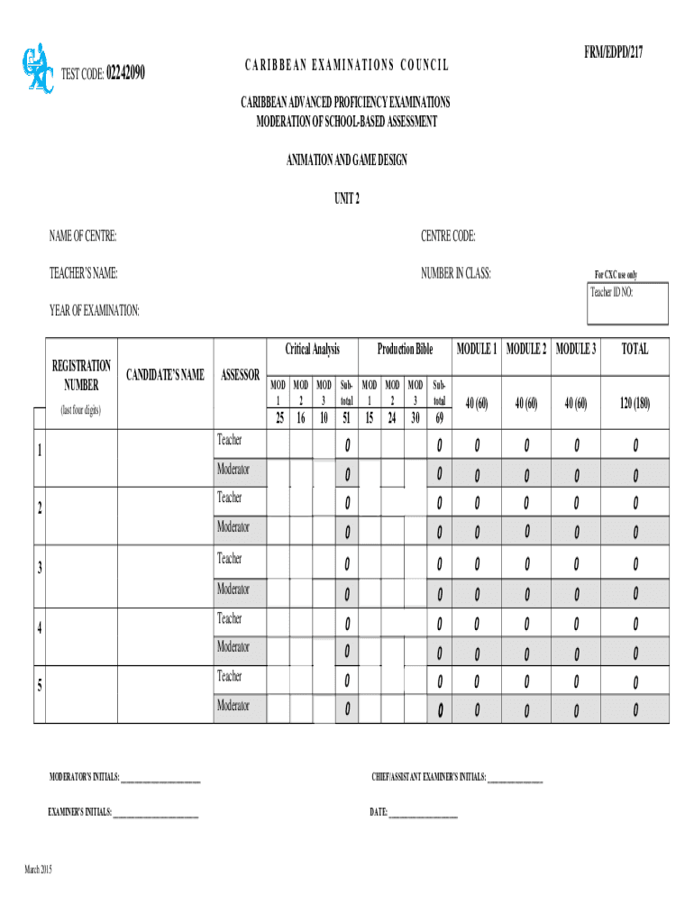 Fillable Online CARIBBEAN EXAMINATIONS Fax Email Print - pdfFiller