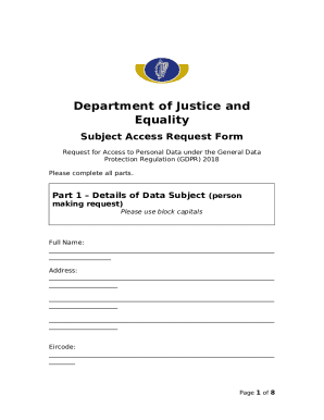 Subject Access Request Procedure and - Ination ... Doc Template | pdfFiller