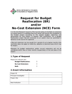 DOC Post Award Management Request for Budget Reallocation (BR) and ...