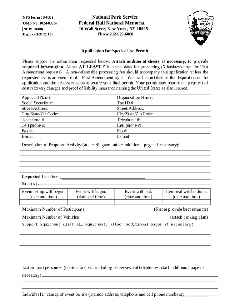 (NPS 10-930) - National Park Service Doc Template | pdfFiller