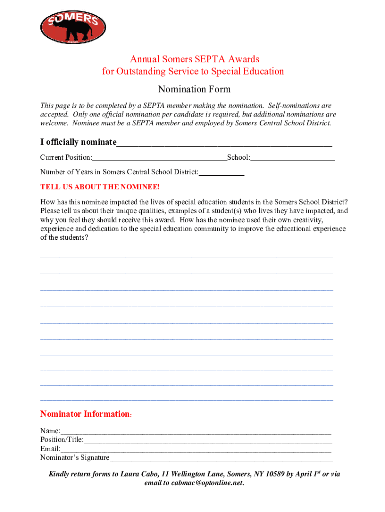 Fillable Online SEPTA / Forms - Somers Central School District ...