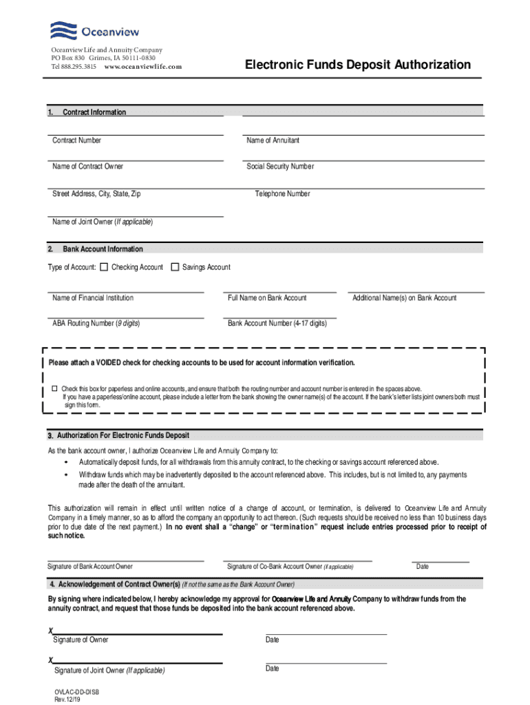 Fillable Online Oceanview Life and Annuity Company PO Box 830 Grimes ...