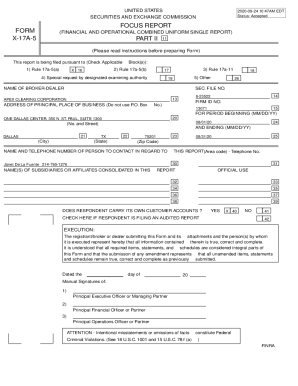 Fillable Online FORM FOCUS REPORT X-17A-5 PART II 11 - Wedbush ... Fax ...