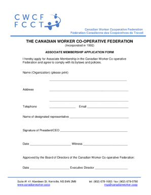 Fillable Online What is a Worker Co-op? - Canadian Worker Co-op Federation Fax Email Print ...