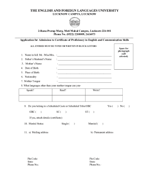 Fillable Online eflulucknow ac Application Form for Certificate of ...