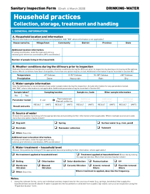 Fillable Online Household practices sanitary inspection form - WHO ...