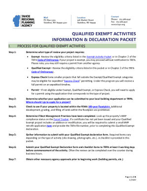 Fillable Online QUALIFIED EXEMPT ACTIVITIES INFORMATION & DECLARATION ... Fax Email Print ...