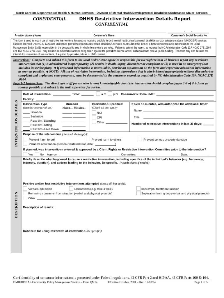 DHHS Restrictive Intervention Details Report - QM04.doc Doc Template ...