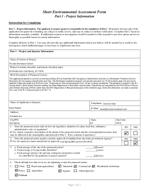 Fillable Online Short Environmental Assessment Form Part 1 - Project ...