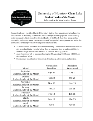 Student Leadership Application Form Templates | pdfFiller