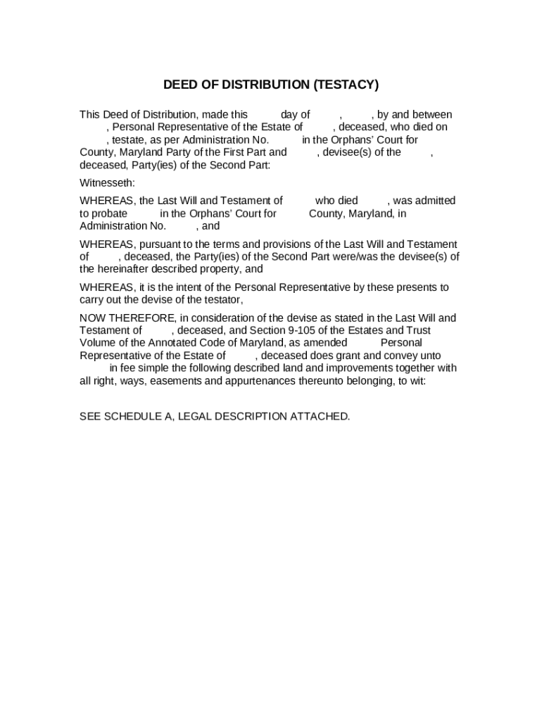 WHAT IS A DEED OF DISTRIBUTION AND DO I NEED IT IF I HAVE ...