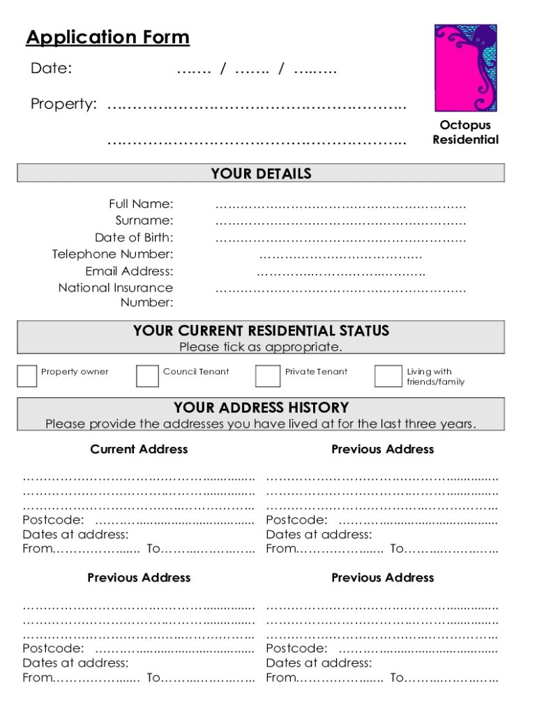 Fillable Online PROPOSED TENANT APPLICATION FORM Fax Email Print ...