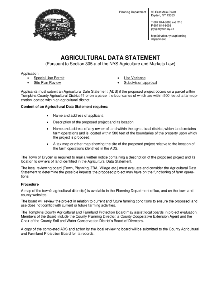Fillable Online Agricultural data statement Form Fax Email Print ...
