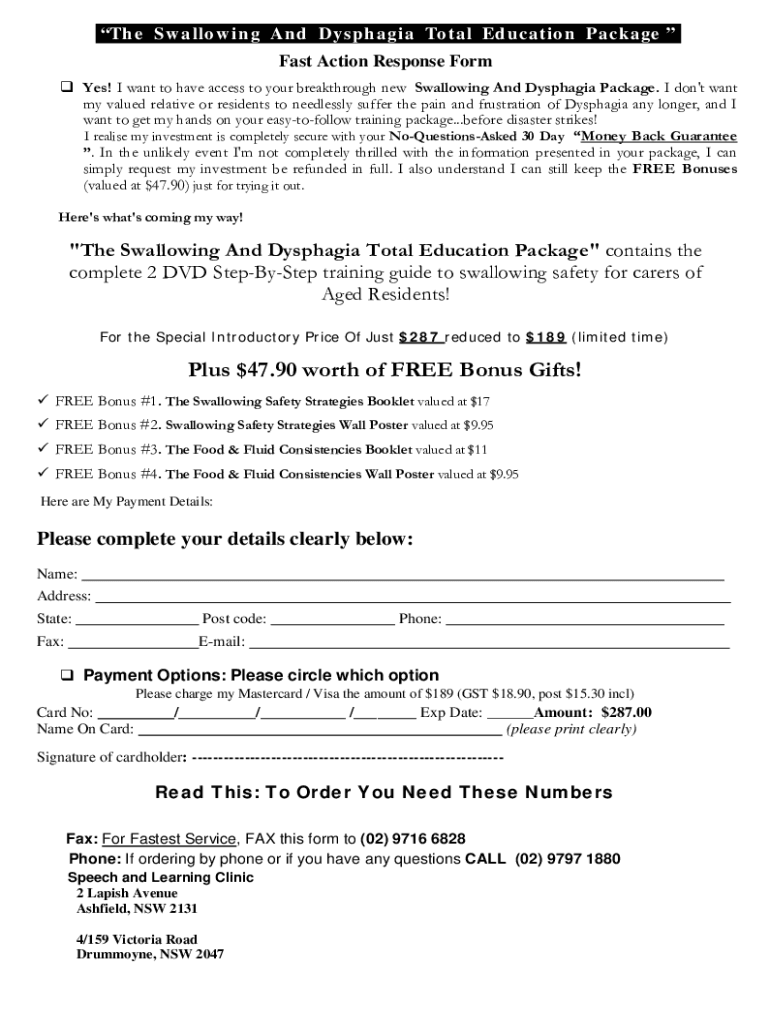 Fillable Online Dysphagia and GERD: Easing Your Difficulty in ...