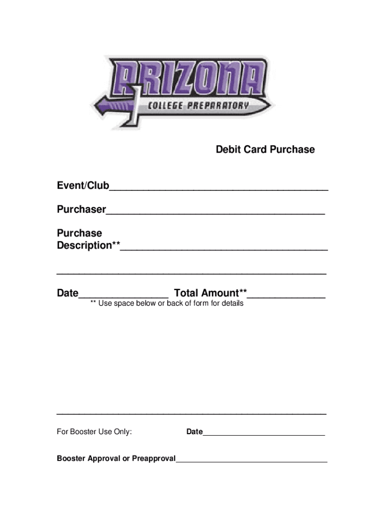 Fillable Online Debit Card Purchase form.doc Fax Email Print - pdfFiller