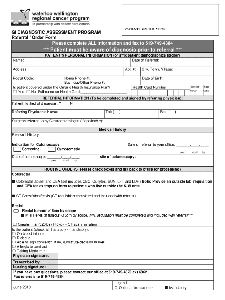 Fillable Online Diagnostic Imaging and Radiology Referral Guidelines ...