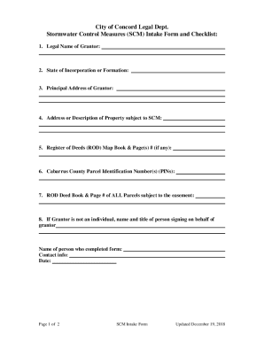 Fillable Online Stormwater BMP Intake Form: Fax Email Print - pdfFiller