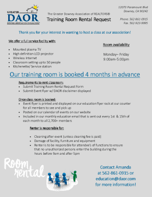 Fillable Online Training Room Request Form Fax Email Print - pdfFiller