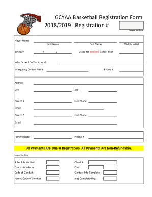 Fillable Online PLAYER REGISTRATION FORM Child's First Name Last ...