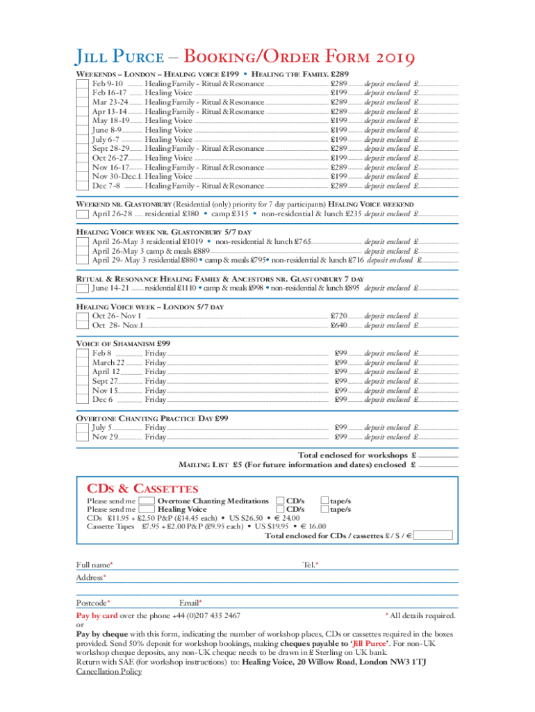 Fillable Online One-day Healing Voice Workshops - Jill Purce - The ...
