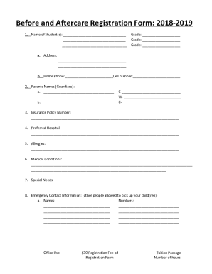 Fillable Online 2018-2019 Returning Student Registration Forms Fax ...