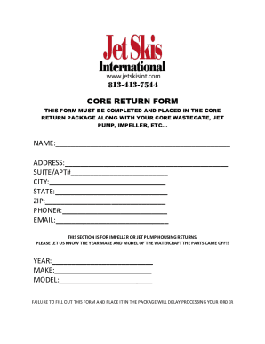 Fillable Online THIS FORM MUST BE COMPLETED AND PLACED IN THE CORE ...