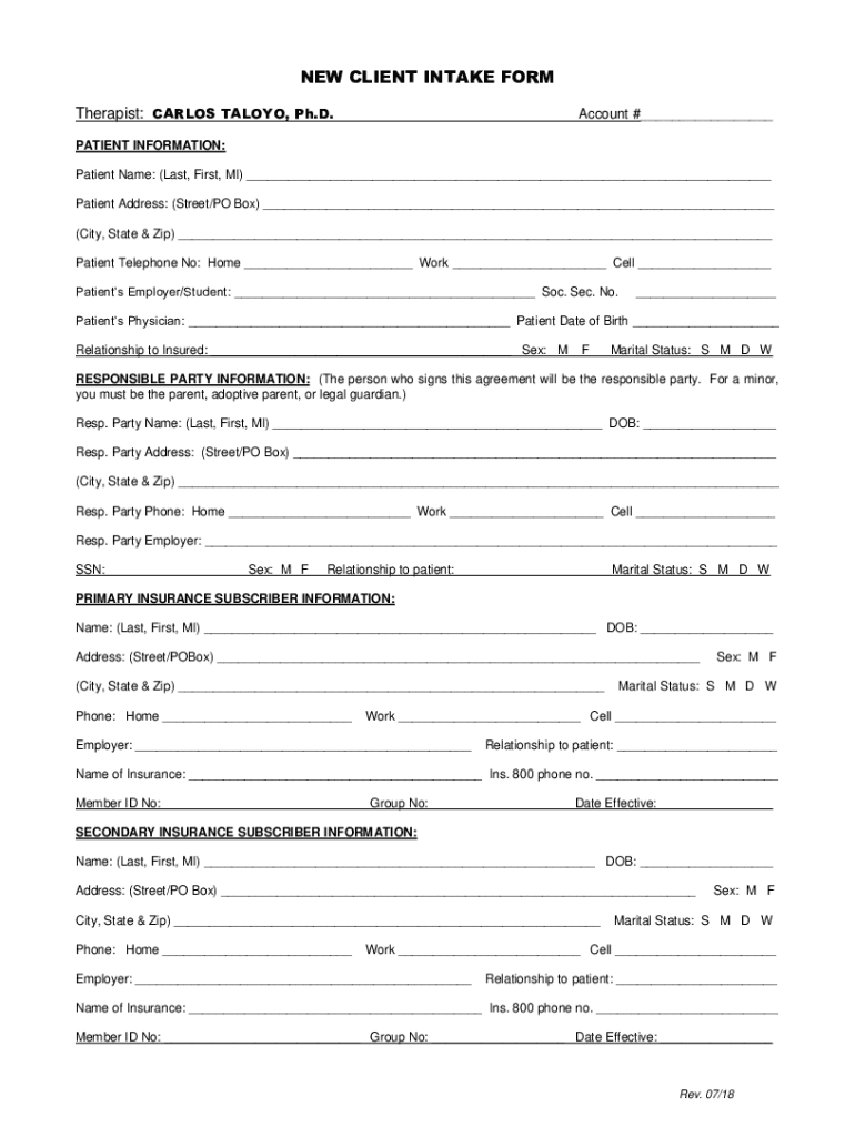 Fillable Online Fillable Online Therapist CARLOS TALOYO, Ph Fax Email Print ... Fax Email Print ...