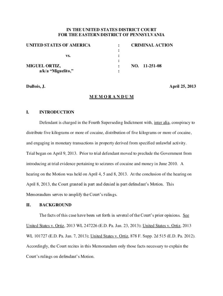 Fillable Online FOR THE EASTERN DISTRICT OF PENNSYLVANIA FRANK T ...