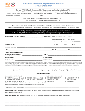 Fillable Online LOCAL PTA REFLECTIONS CHECKLIST - Texas PTA Fax Email ...