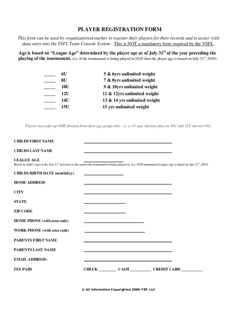 Fillable Online Player Profile Form TemplateJotForm Fax Email Print - pdfFiller