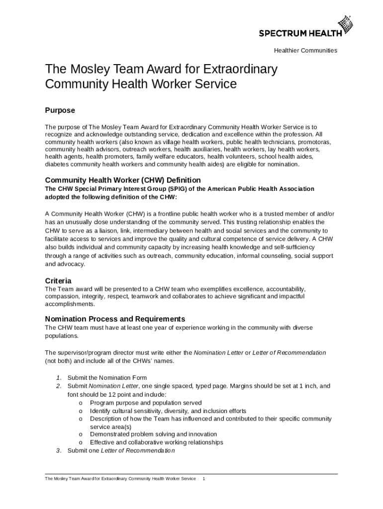 Local community health worker team among four teams ... Doc Template ...