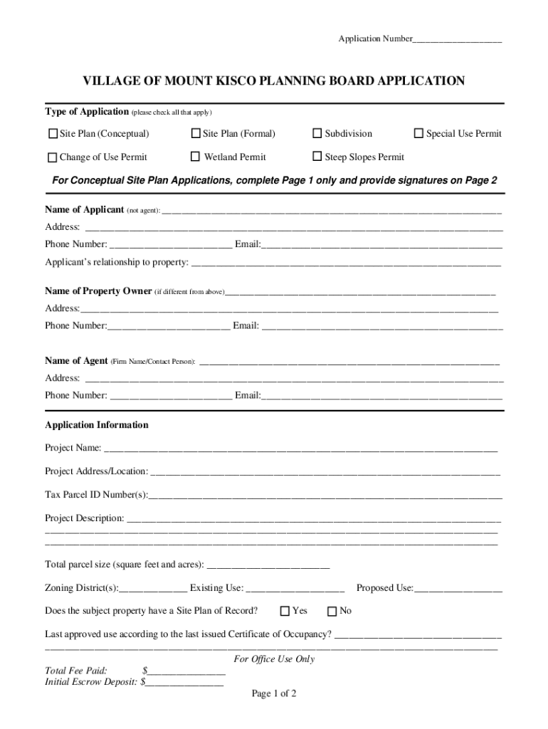 Fillable Online SUBMITTING A PLANNING BOARD APPLICATION Fax Email Print ...