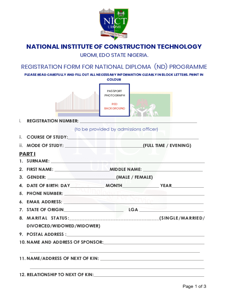 National Diploma Application Form - Fill Online, Printable, Fillable, Blank | pdfFiller