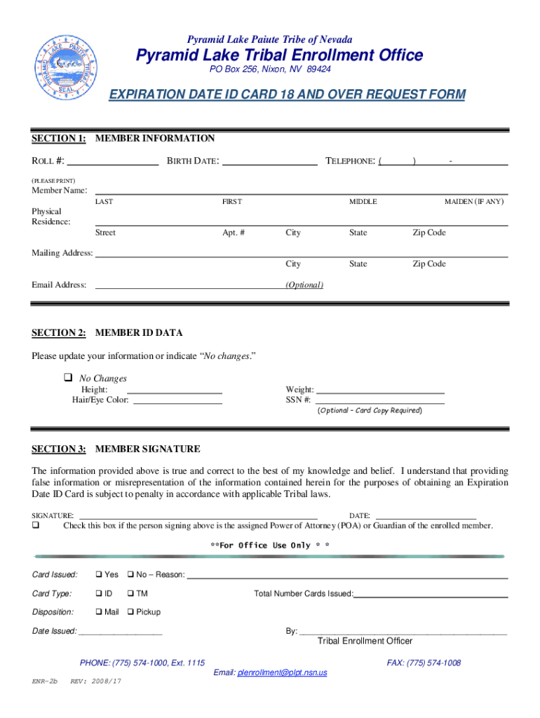 Fillable Online plpt nsn pyramid lake paiute tribe enrollment Fax Email ...