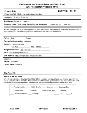 Fillable Online Environmental Conservation Project Proposals Sample Fax ...