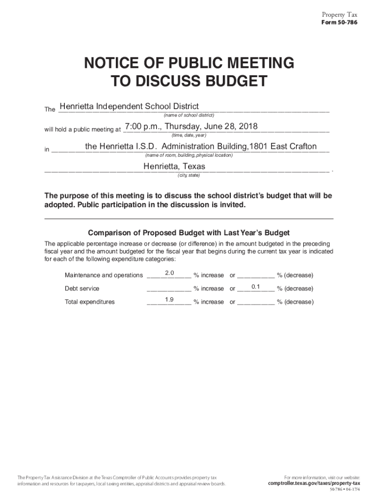 Fillable Online 2021-22 Local Budget Law and Notice of Property Tax ...