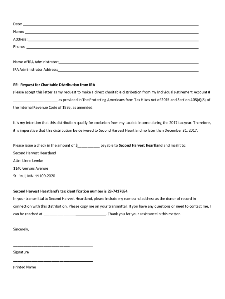 Fillable Online Sample Letter to Your IRA Administrator DATE IRA ...