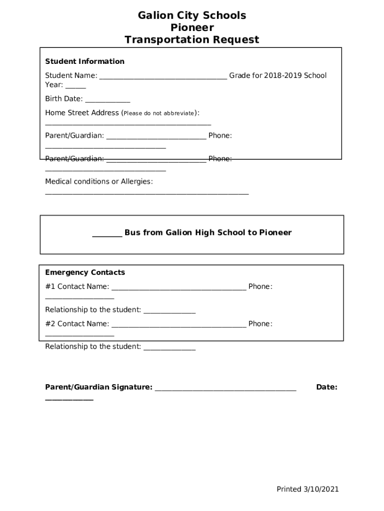 2018-2019 New Student Registration s Doc Template | pdfFiller