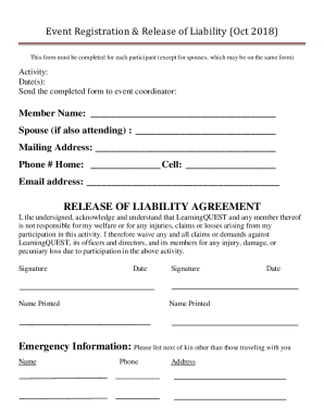 Fillable Online Special Event Liability Release Form - Lakeland Fax ...
