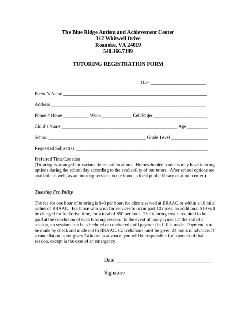 About Us - Blue Ridge Autism and Achievement Center Doc Template ...