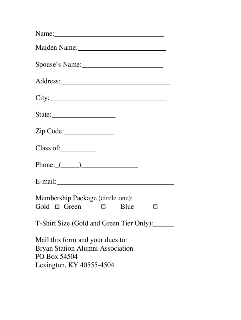 Fillable Online Please see below the 3 annual membership tiers you can ...