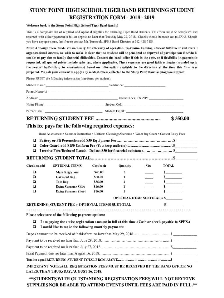 Fillable Online Returning Registration Form.pdf Fax Email Print - pdfFiller